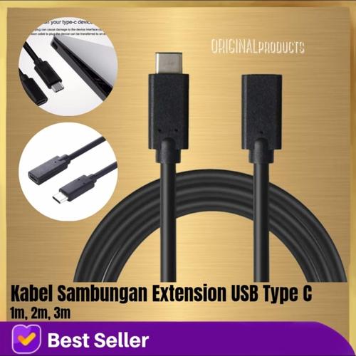 Jual sambungan kabel extension usb 3.1 type c male ke female usb c data ...