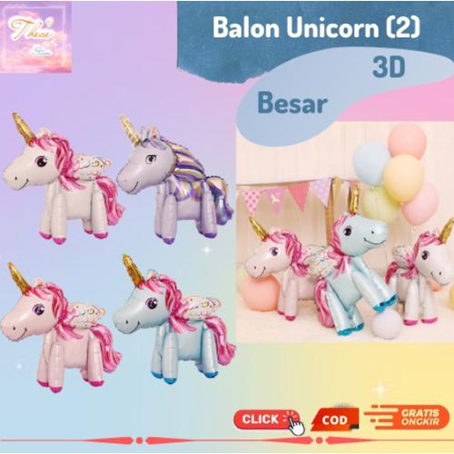 Jual Balon Foil karakter unicorn rusa 3D Jumbo standing wings kuda poni ...