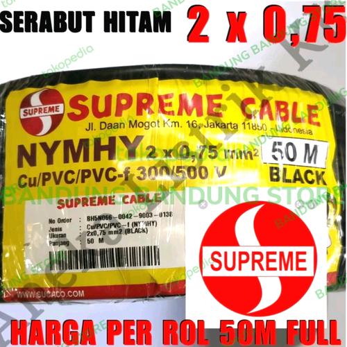 Jual SUPREME NYMHY/NYYHY 2X0, 75 2X0,75 50M KABEL LISTRIK SERABUT ...