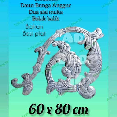 Jual ornamen motif daun bunga anggur ukuran 60x80cm dua sisi bhan besi ...