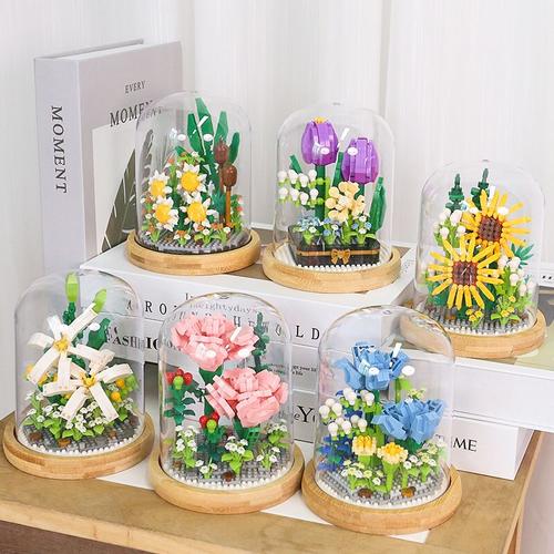 Jual Mainan Diy Anak Building Blocks Flowers DIY Bunga Mainan Balok Toy ...