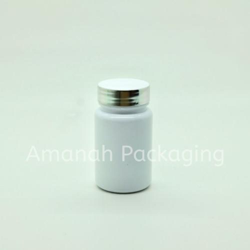Jual Botol Kapsul / Botol Tablet 100ml Putih + Tutup List Silver - Kota ...
