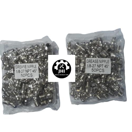 Jual ISI 50 PCS NIPPLE GREASE 1/8*27 45° NPT NIPPLE GREASE STEEL CHROME ...