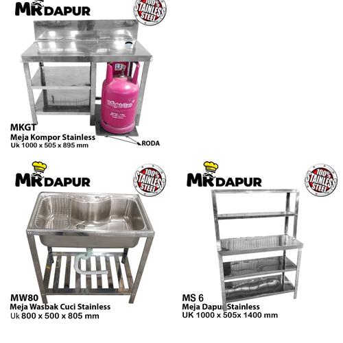Jual Kitchen Sink Set (meja kerja MS6 ; meja Kompor MKGT Sink MW80+kran ...