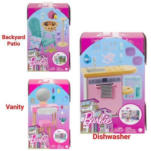 Promo Boneka Barbie Furniture Dishwasher Vanity Patio Theme Playset ...