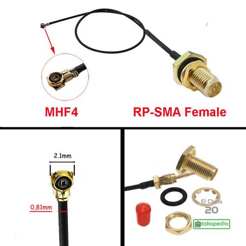 Jual MHF4 IPX connector NGFF M.2 to RP-SMA female Pigtail Cable - Kota ...