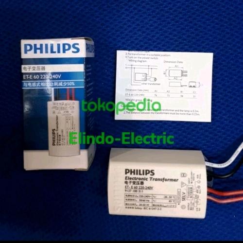 Jual Philips Trafo ETE60 12V/ Trafo 60Watt Philips 60WATT 60w 12Volt ...