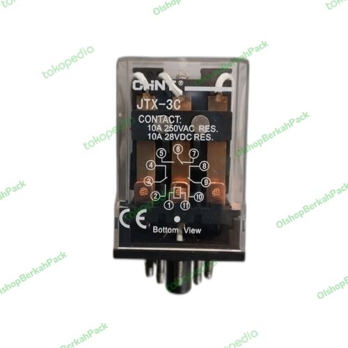 Jual Relay CHNT type JTX - 3C AC 220V 10A Pin11 - Jakarta Barat - OlshopBerkahPack | Tokopedia