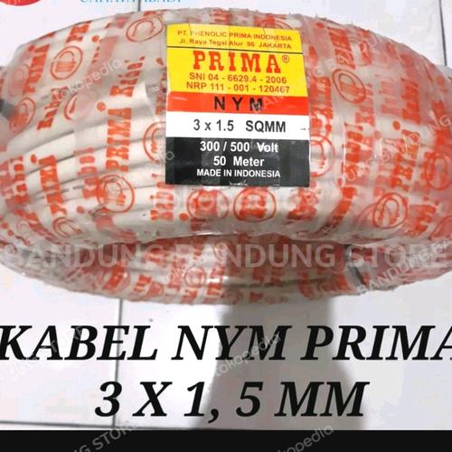 Jual PRIMA NYM 3X1, 5 3X1,5 50M KABEL LISTRIK PUTIH TUNGGAL 3X1,5 NYM ...