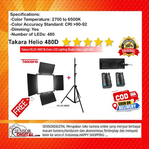 Promo Takara HELIO 480D Bi-Color LED Lighting Studio Video Light 48W NO ...