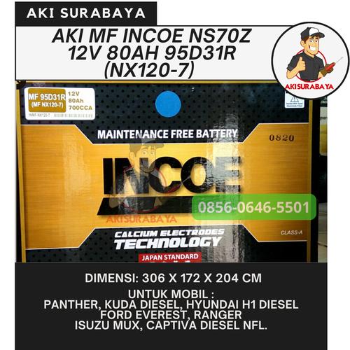 Jual Accu Incoe MF NS70Z 12v 80Ah 95D31R NX120-7 Mobil Ford Everest ...