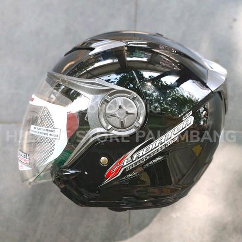 Jual HELM HALF FACE NHK GLADIATOR POLOS SOLID DOUBLE VISOR ANTI MALING ...