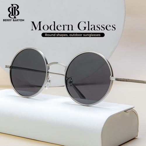 Jual Kacamata Hitam Frame Bulat Modern Sunglasses Anti UV400 Unisex BB ...
