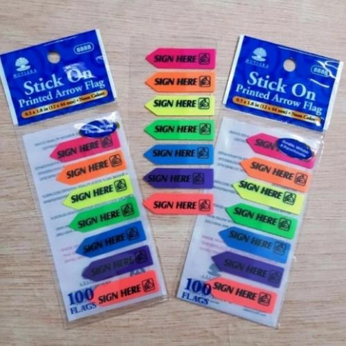 Jual sticky notes tanda tangan sign here warna panah plastik bazic ...