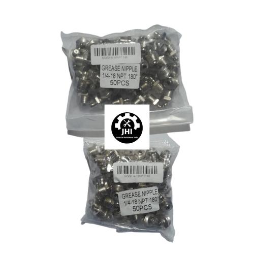 Jual ISI NIPPLE GREASE LURUS 1/4*18 NPT NEPEL GREASE STEEL CHROME ...