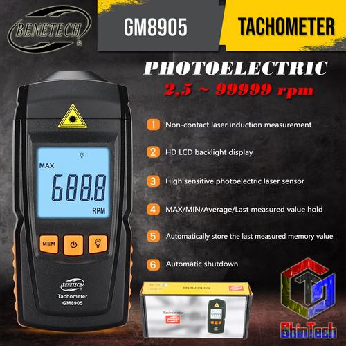 Jual Tachometer GM8905 Alat Ukur Putaran Laser Digital Tester RPM Meter ...
