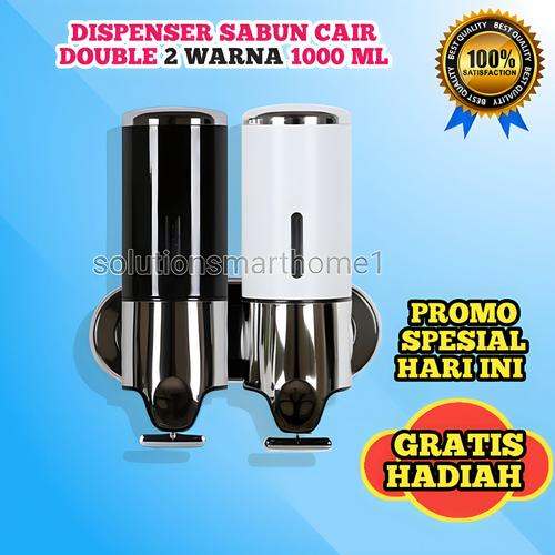 Jual Dispenser wadah tempat sabun cair double tempel 2 warna with key ...
