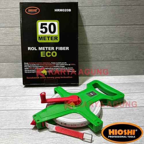 Jual Meteran Rol Tancap 50M Fiber HIOSHI Eco / Alat Ukur Tanah Meter ...