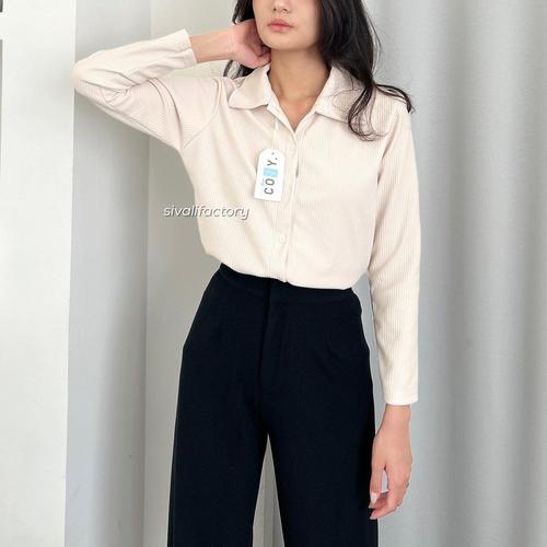 Jual Kyuto Top 7744 - Atasan Polo Shirt Wanita - Longsleeve Shirt ...