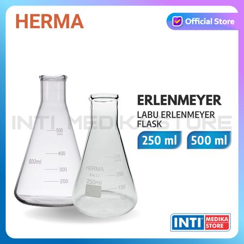 Jual HERMA - Labu Erlenmeyer Flask 100ml 200ml 250ml 300ml 500ml 1000ml ...