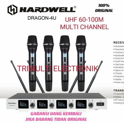 Jual Mic Wireless Hardwell Dragon-4U Original UHF 4 Handle Multi Channel - Jakarta Barat ...