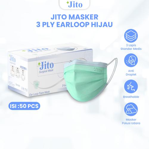 Jual JITO Masker Medis 3 Ply Earloop Hijau- Box isi 50 pcs - Jakarta ...