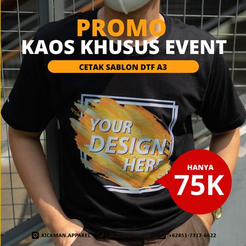 Jual PROMO PRINT A3 KAOS SABLON SATUAN DTF FULL PRINT - S, Putih - Kota ...