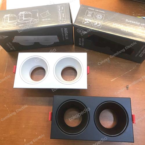 Jual kap lampu mr16 isi2 isi 2 hitam 2gang double corong trimless spotlight - Putih - Jakarta ...