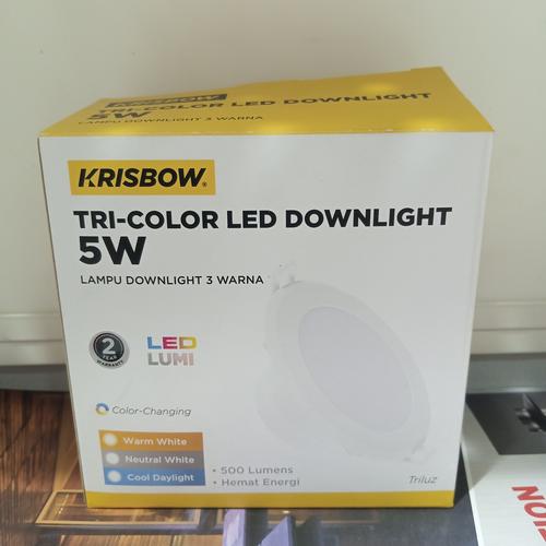 Jual Krisbow Triluz Lampu Downlight Led 5 Watt TRI-COLOR ( 3 warna ...