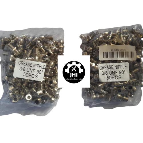 Jual ISI 50 PCS NIPPLE GREASE STEEL CHROME 3/8 UNF THREAD 24 NEPEL 90 ...