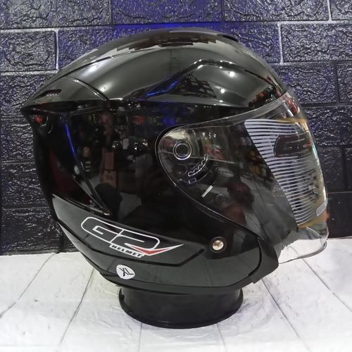 Jual G2 HELM OPTIMAX SOLID BLACK GLOSSY DOUBLE VISOR [SNI] - Kab ...