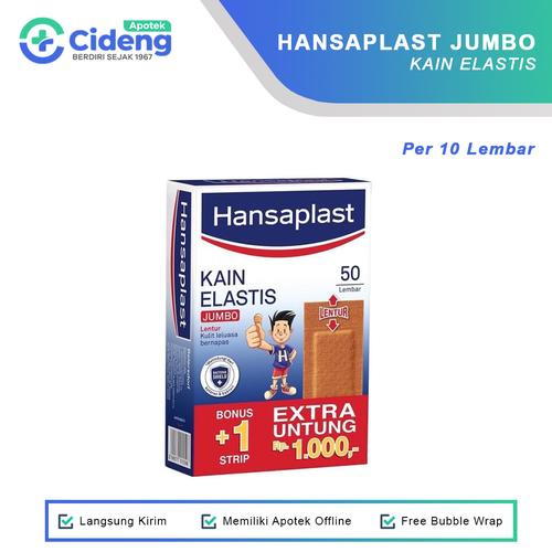 Jual HANSAPLAST JUMBO Plaster Luka Kain Elastis Isi 10 pc - Jakarta ...