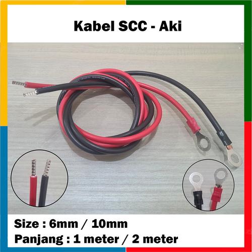 Jual Kabel SCC aki solar panel sepasang merah + hitam - 2x6mm, 1 meter ...