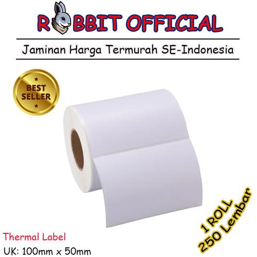 Jual LABEL THERMAL 100 X 50 KERTAS STICKER BARCODE 100x50 mm Isi 250 Pcs - Jakarta Utara ...