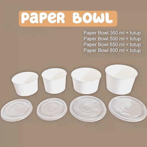 Jual Paper Bowl / Mangkok Kertas / Rice Paper Bowl Varian Ukuran Isi ...