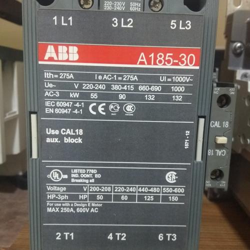 Jual kontaktor ABB A185-30 3phase 275A 220vac - Jakarta Pusat ...