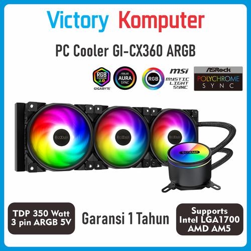 Jual PCCooler GI-CX360 ARGB AIO Liquid CPU Cooler 360mm (Intel/AMD ...