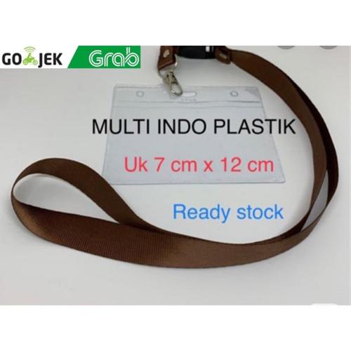Jual paket plastik nametag/plastik id card miring/tali lanyard 2 cm ...