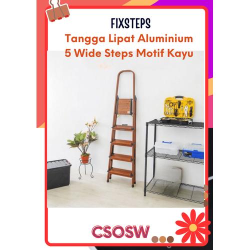 Jual Fixsteps Tangga Lipat Aluminium 5 Wide Steps Motif Kayu - Kab ...