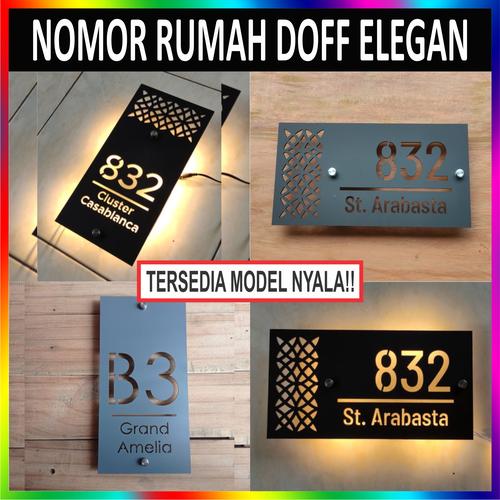 Jual Nomor Rumah Minimalis Modern Exclusive Doff Elegan - Nyala Neon ...