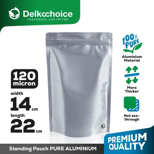 Jual STANDING POUCH PURE ALUMUNIUM SILVER 14X22 - PLASTIK KLIP MAKANAN ...