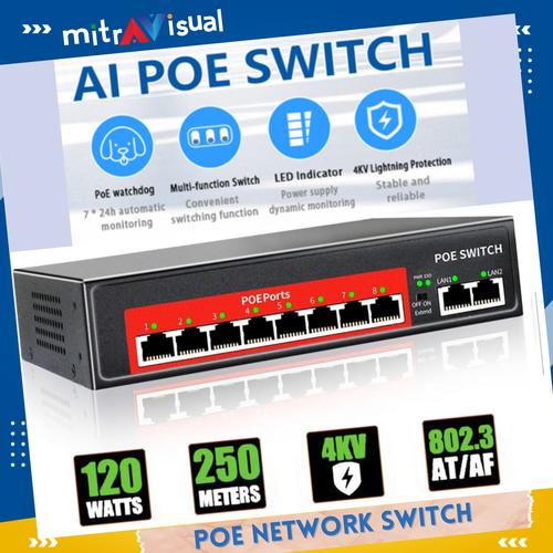 Promo AI PoE Switch (8x100MB + 2x1000mb) POE ROUTER Cicil 0% 3x - Kota ...
