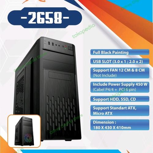 Jual Casing PC SIM-X Series - Simbadda SimX 2658 - Full Black with 450W ...