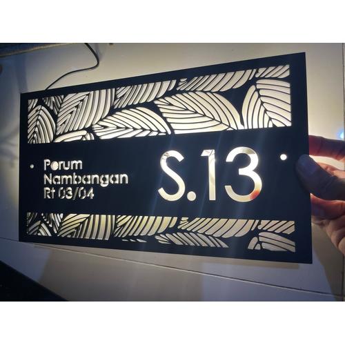 Jual Nomor Rumah LED Akrilik Minimalis Exclusive - MOTIF 2, 12x20 ...