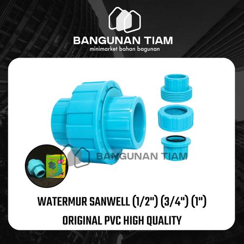 Jual WATERMUR SANWELL 1/2" 3/4" 1" Inch PVC BIRU ORI ~ WATER MUR MOOR ...