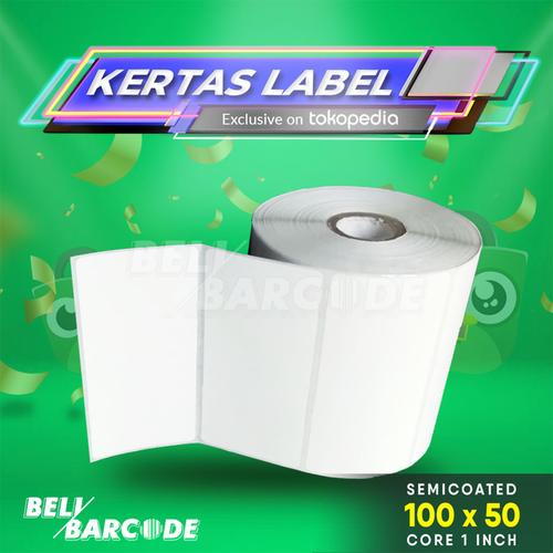 Jual LABEL BARCODE 100 X 50 1 LINE KERTAS STIKER LABEL SEMICOATED ...