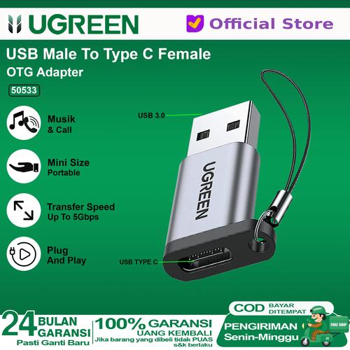 Jual UGREEN OTG Adapter USB Type C Female To USB A 3.0 Male Max 5Gbps ...
