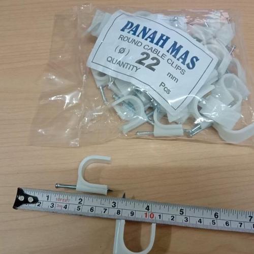 Jual Klem Pipa Pvc + Paku / Clamp Conduit Listrik Omega Putih 1/2 ...