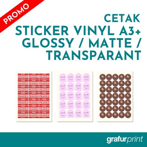 Jual Cetak STIKER/ STICKER A3+ VINYL Glossy, Matt, Trasparant HIGH ...
