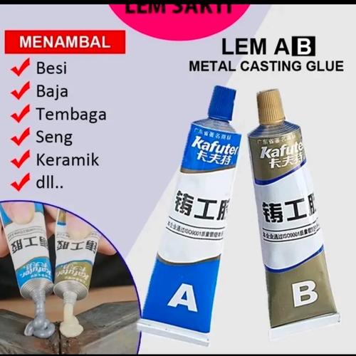 Jual Lem AB Epoxy Kuat Metal Casting Glue Penambal Besi Radiator Anti ...